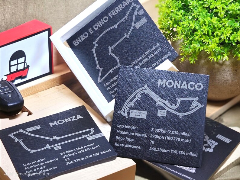 F1 Slate Coasters Set| Formula 1 Circuit Track Coaster Set | F1 Gift ...