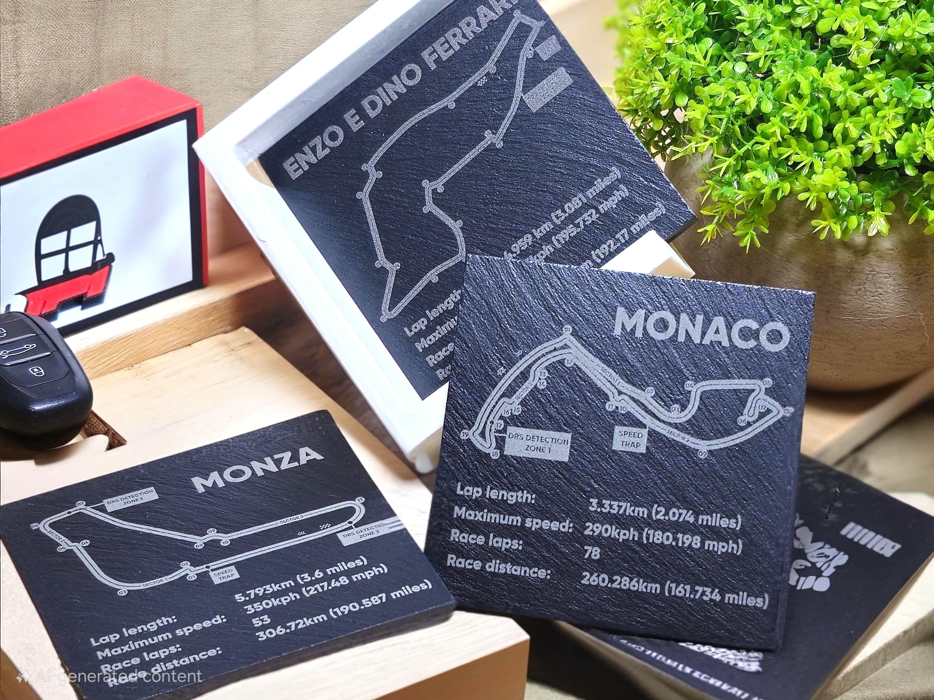 F1 Slate Coasters Set| Formula 1 Circuit Track Coaster Set | F1 Gift ...