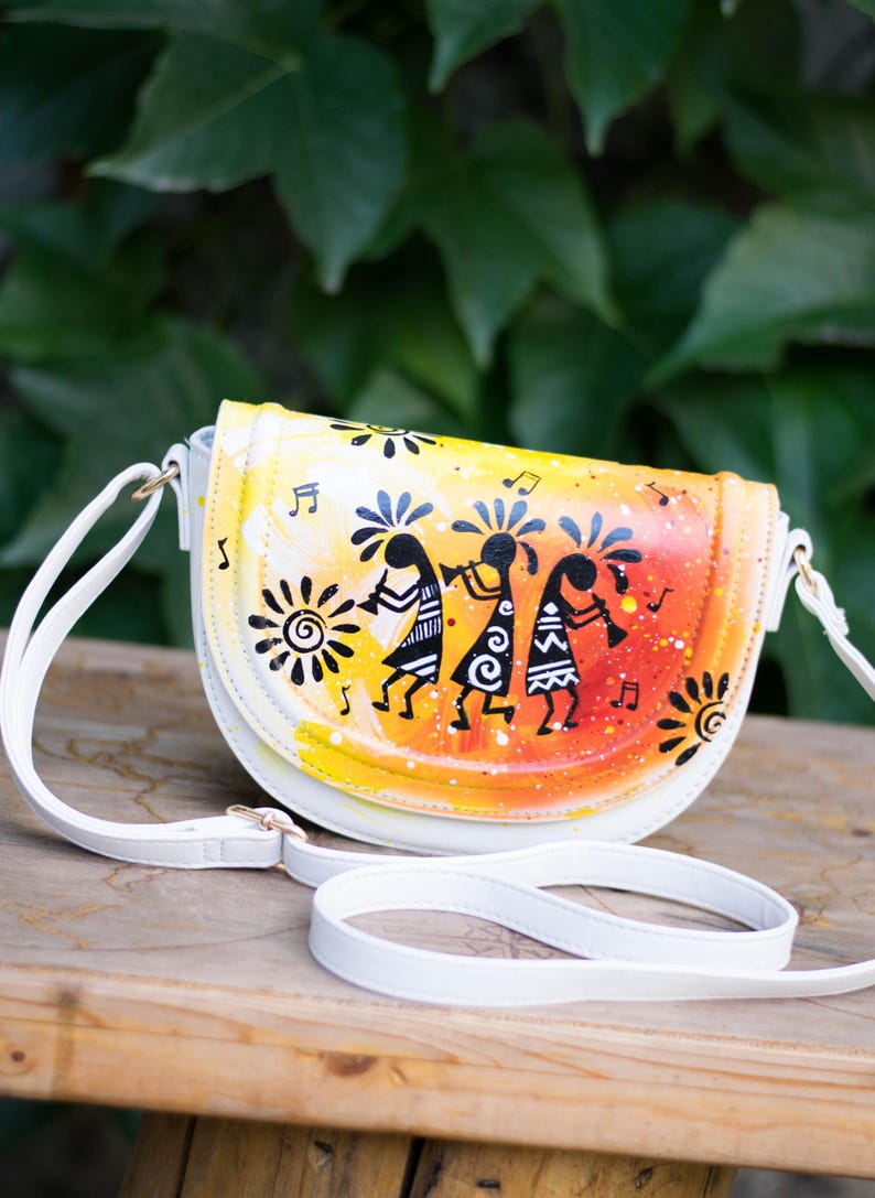 Custom Hand-painted Bag, Hand Painted Faux Leather Bag, Personalized ...