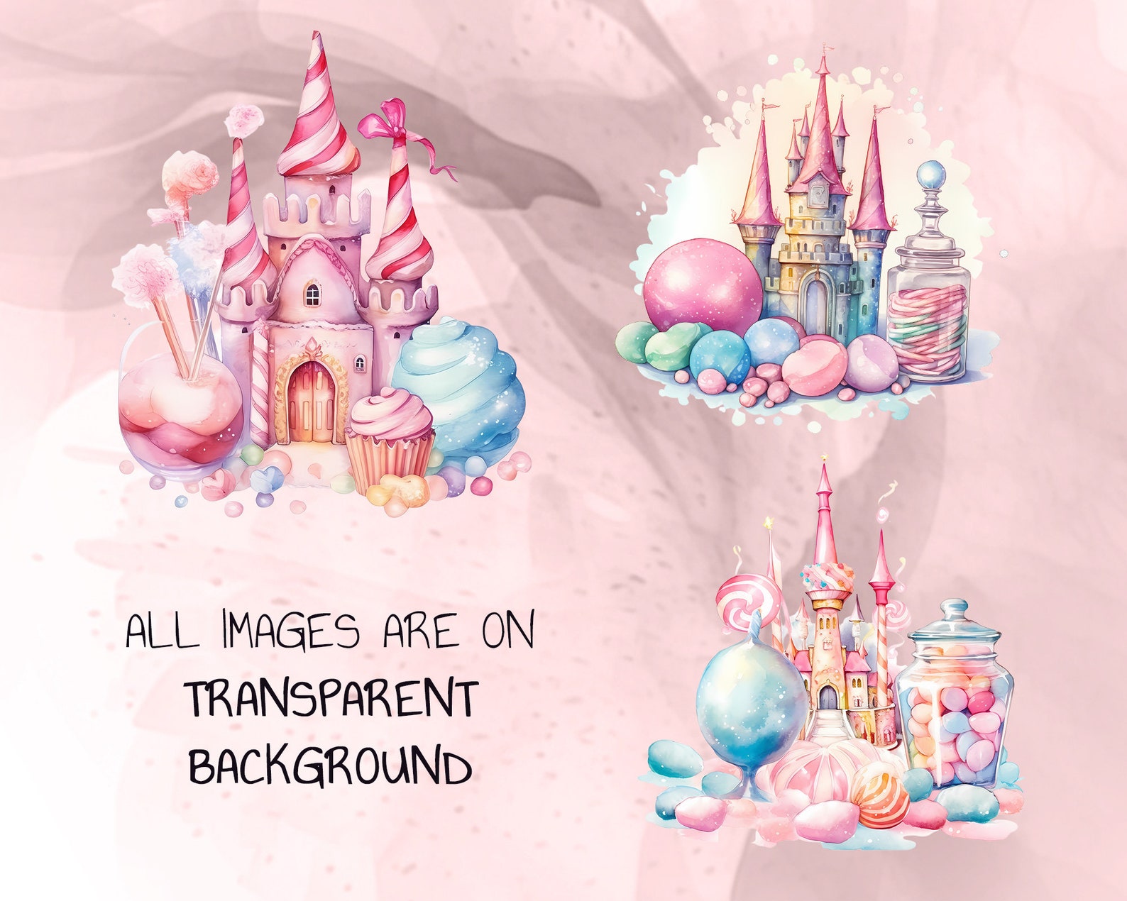 Watercolor Candy Princess Clipart, Candyland, Princess Birthday Party ...