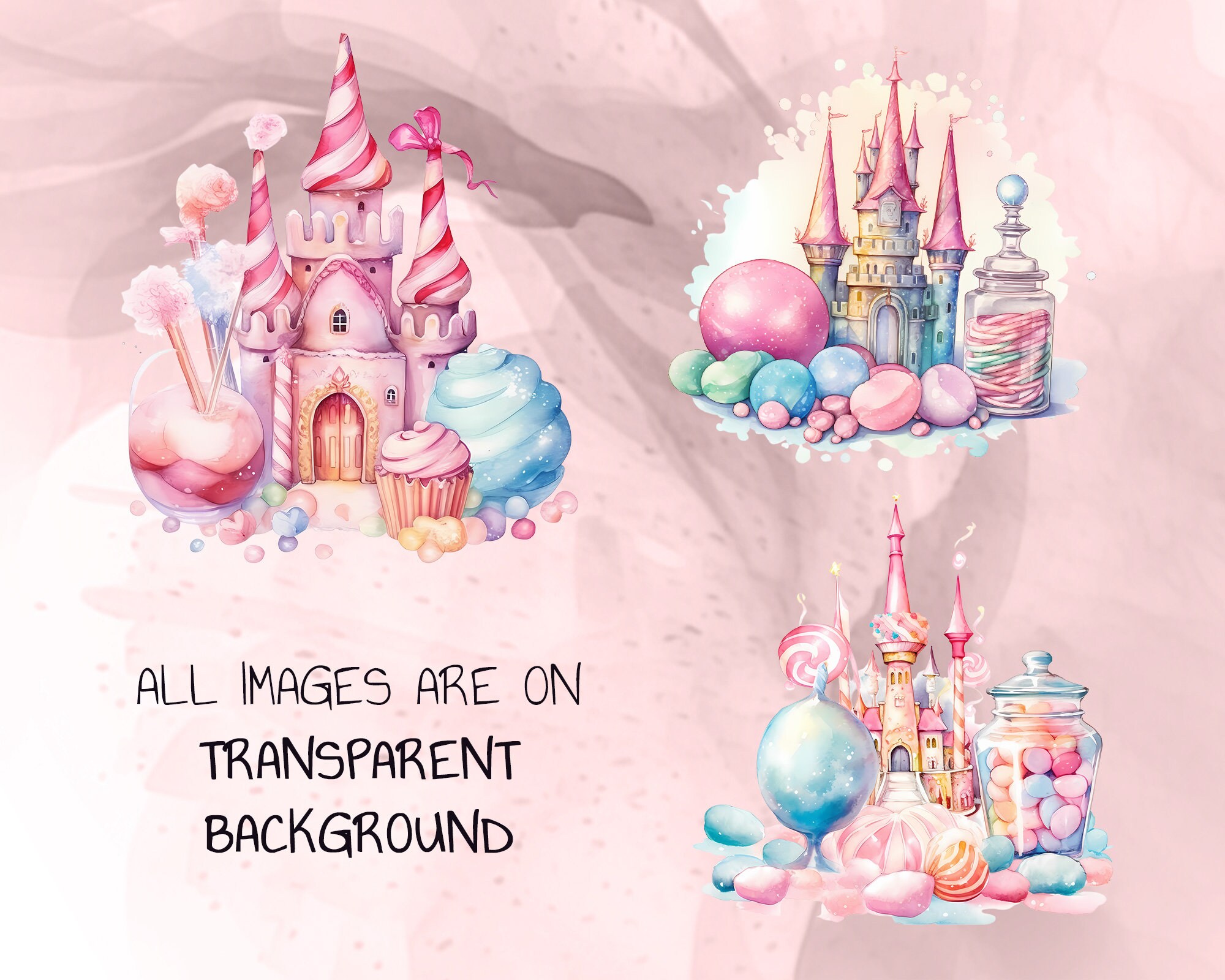 Watercolor Candy Princess Clipart, Candyland, Princess Birthday Party ...