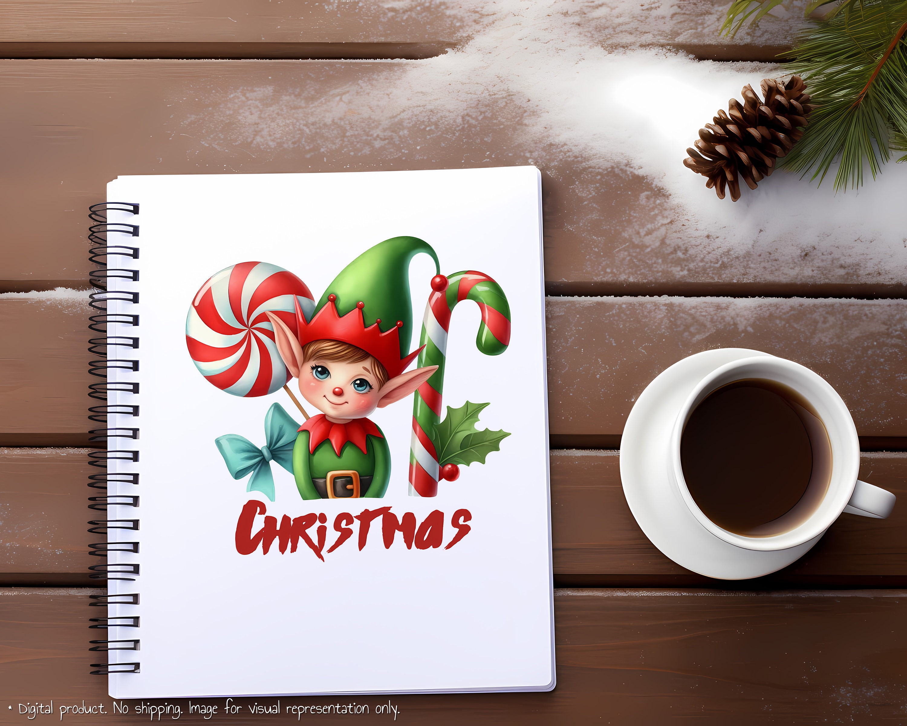 Watercolor Candy Elf Clipart, Candy Cane Pixie, Christmas Candies ...