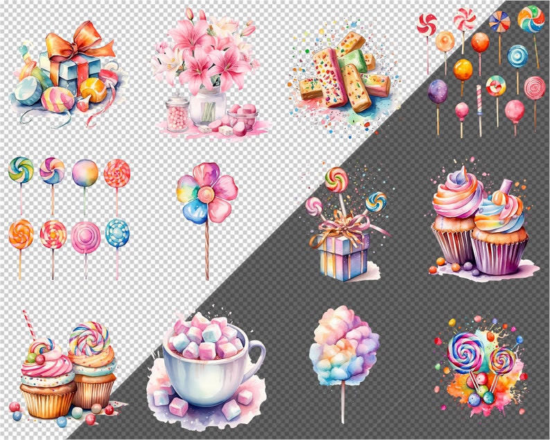 Watercolor Candyparty Clipart Kids Party Sweets Jar Candy - Etsy Australia