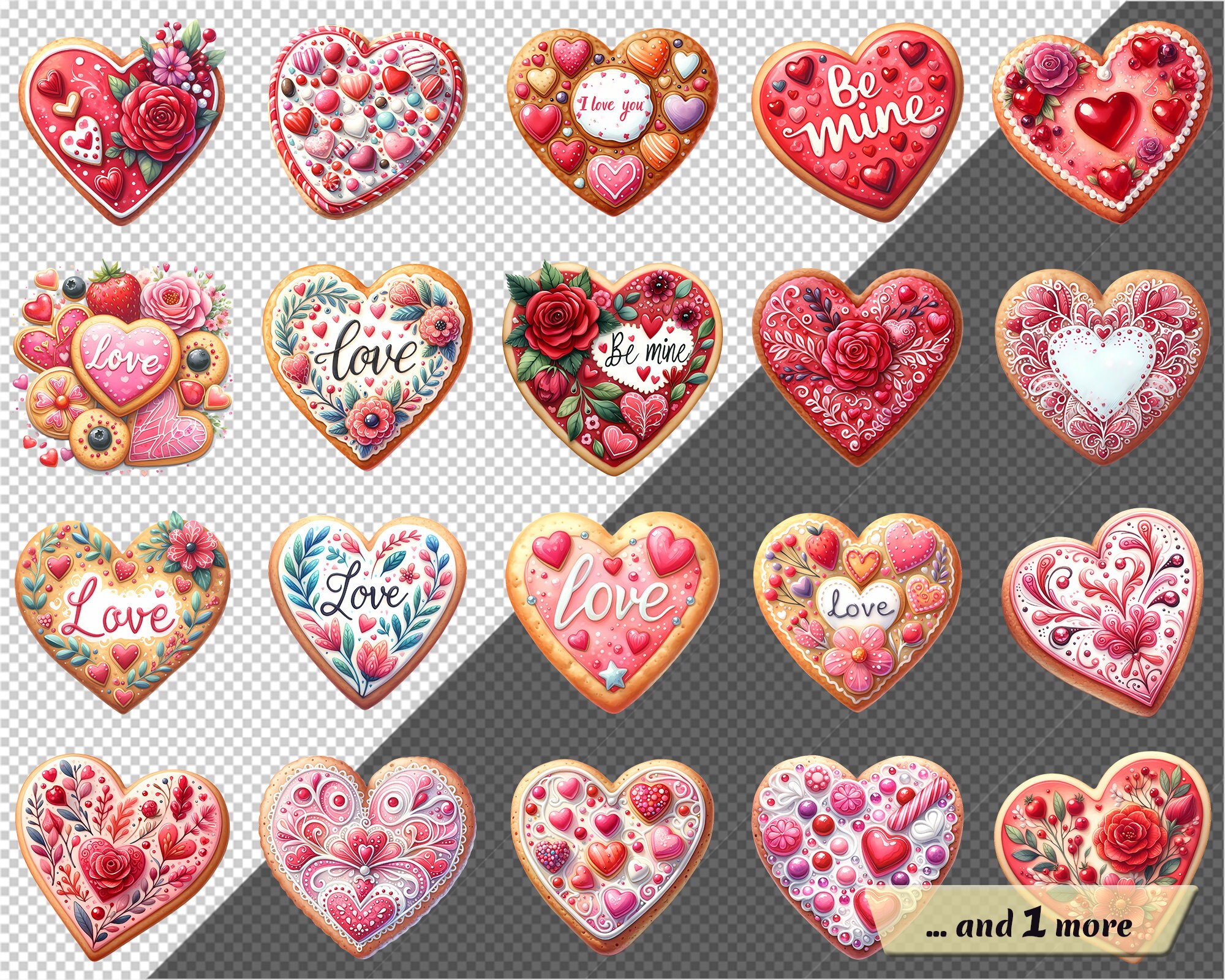Watercolor Valentine Cookies Clipart, Valentine Clipart, Valetine ...