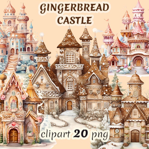 Gingerbread Castle Template - Etsy
