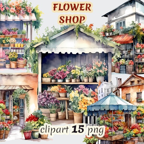 Florist Shop Clipart - Etsy