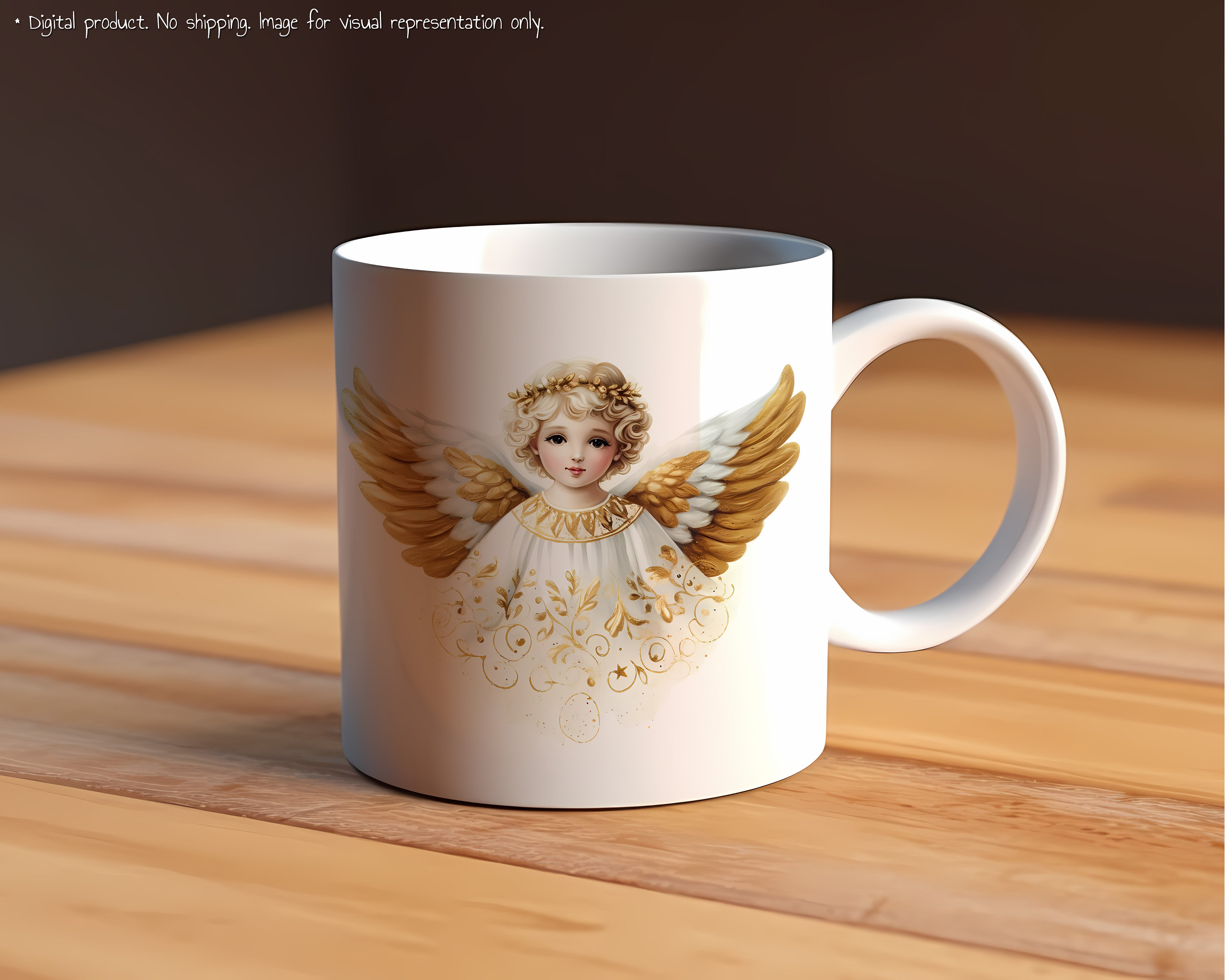Watercolor Gold Christmas Angel Clipart, Christian Clipart, Golden ...