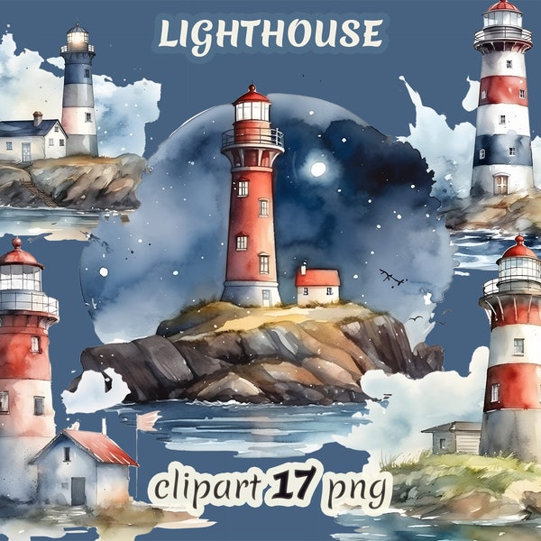 Lighthouse Clipart - Etsy