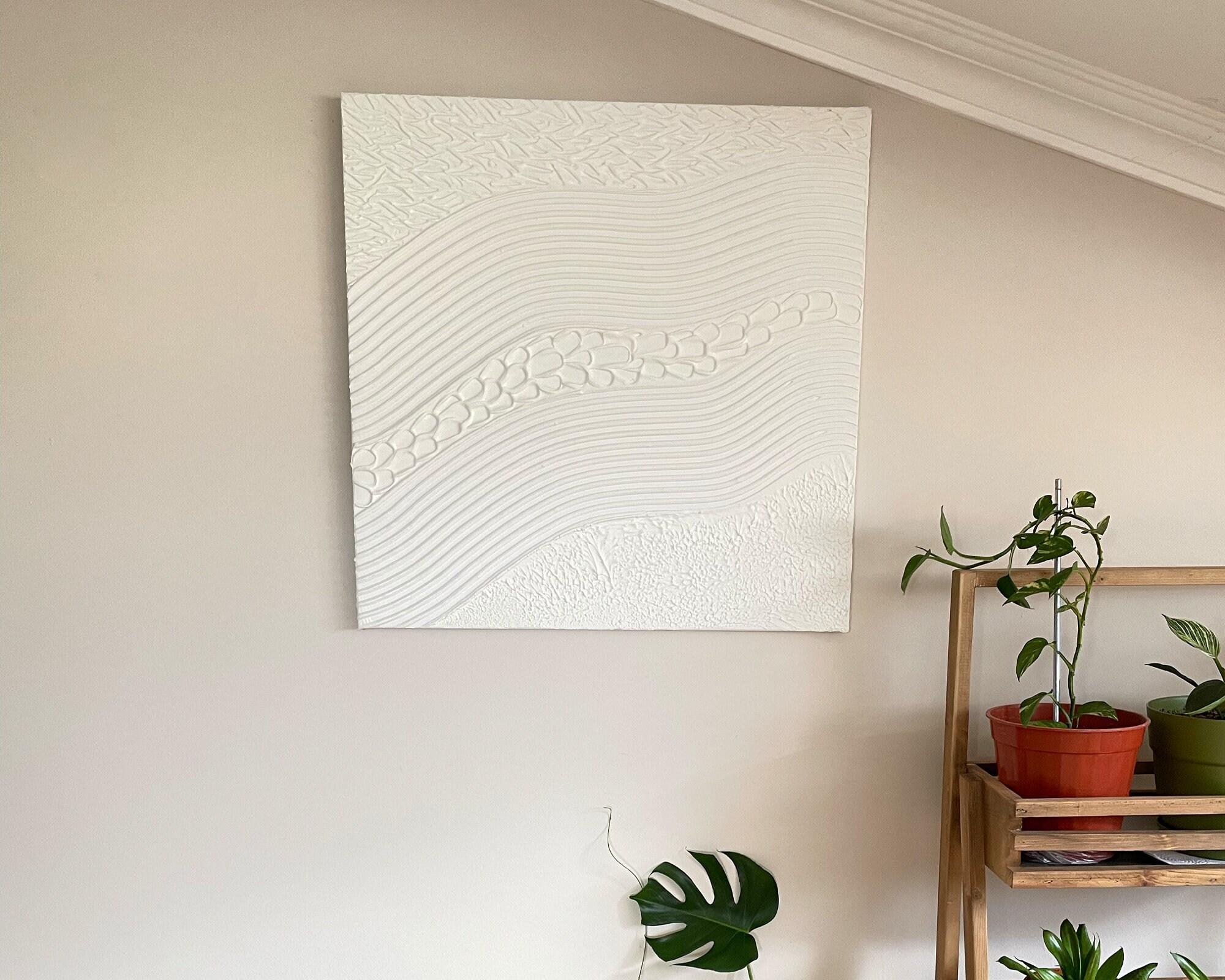 Plaster Wall Art Set of 3 Textured Wall Art Textured Art - Etsy