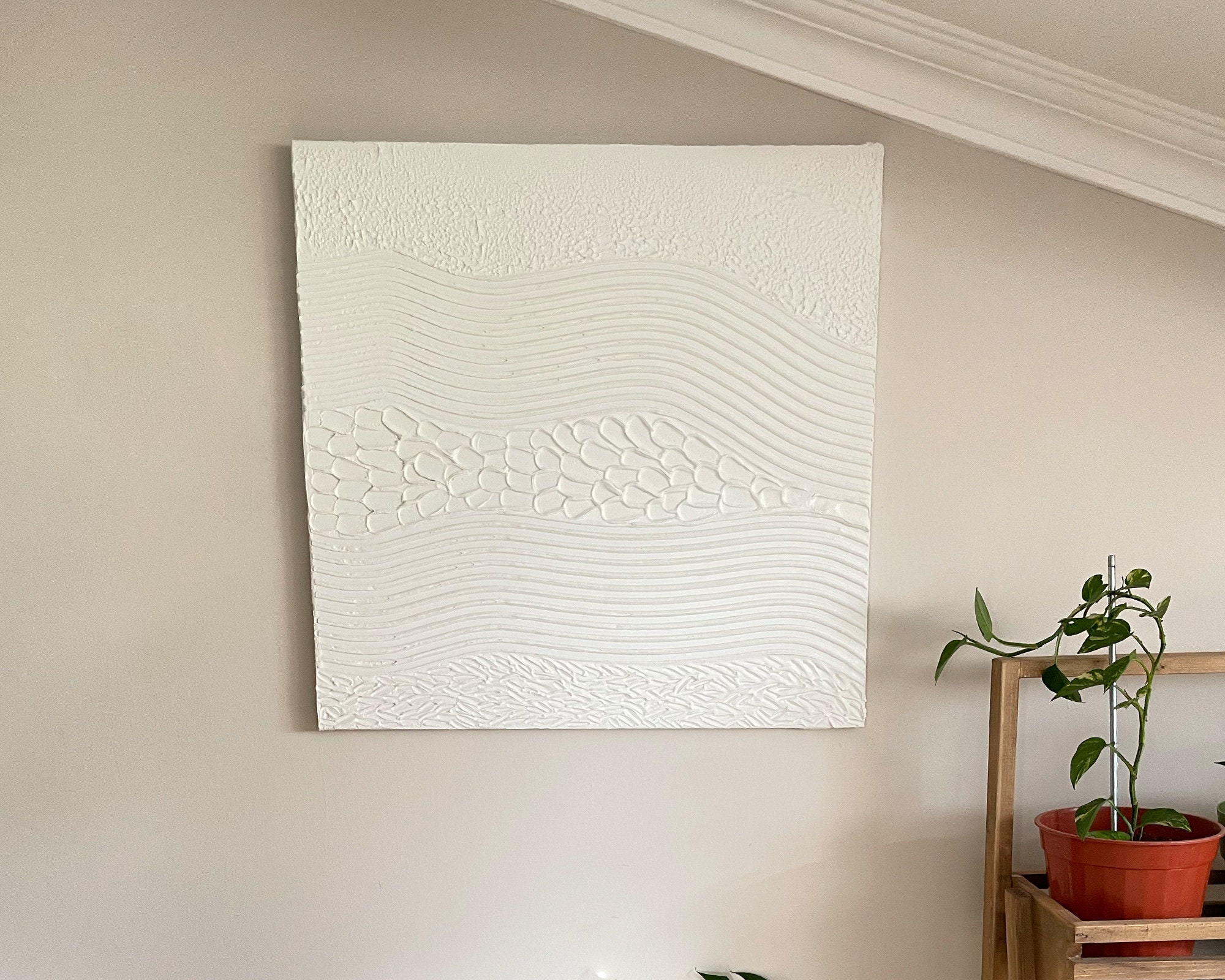 Plaster Wall Art Set of 3 Textured Wall Art Textured Art - Etsy