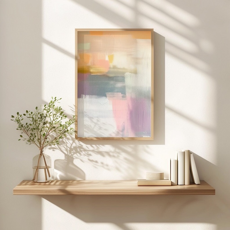 Abstract Painting Wall Art Soft Colours Wall Art Pastel Wall Art Beach ...