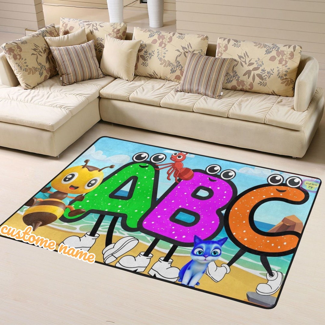 Customized ABC Cartoon Rug Bathroom Embossed Floor Mat Living - Etsy