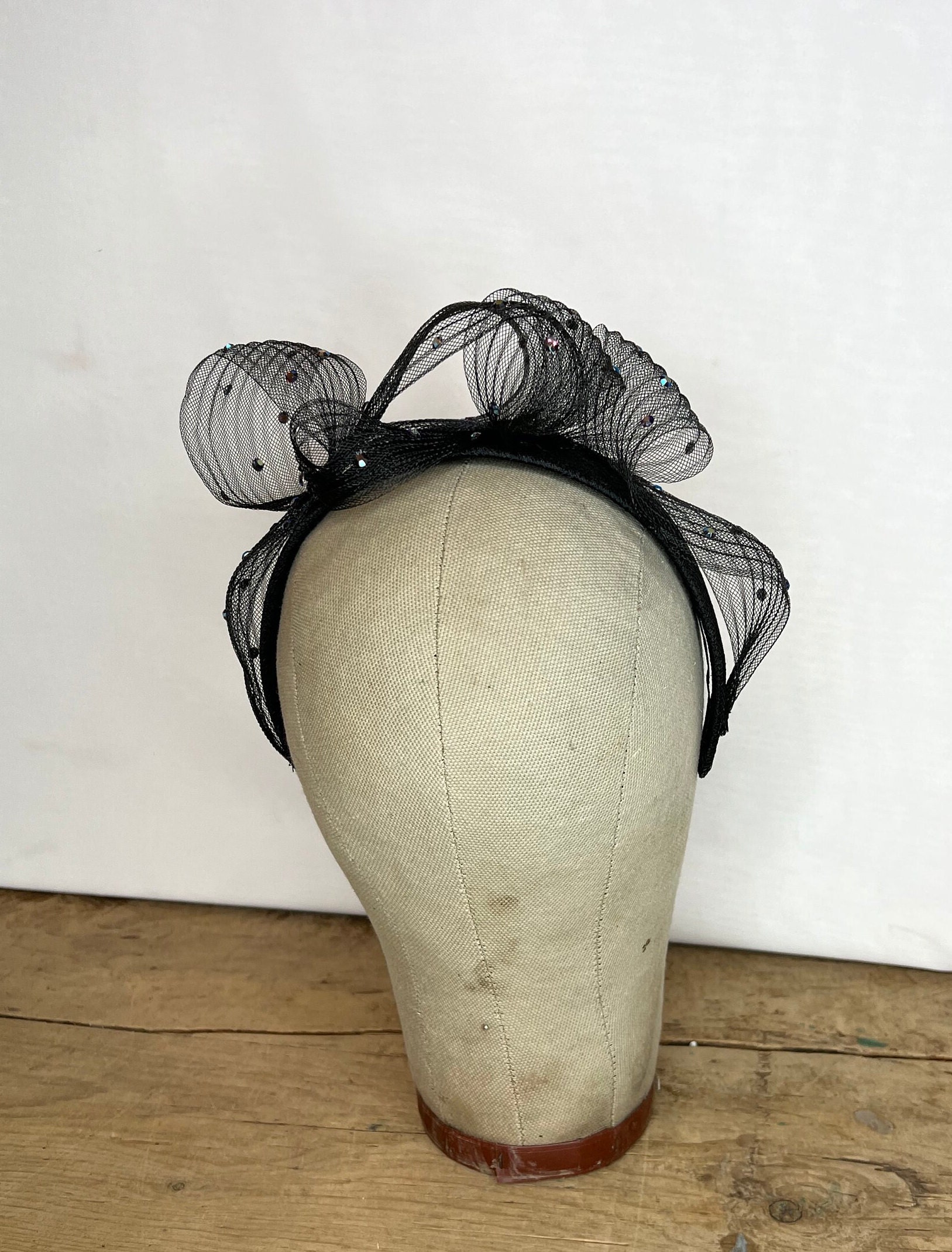 Black Headband With Crin Twists and Black Swarovski AB Crystals - Etsy
