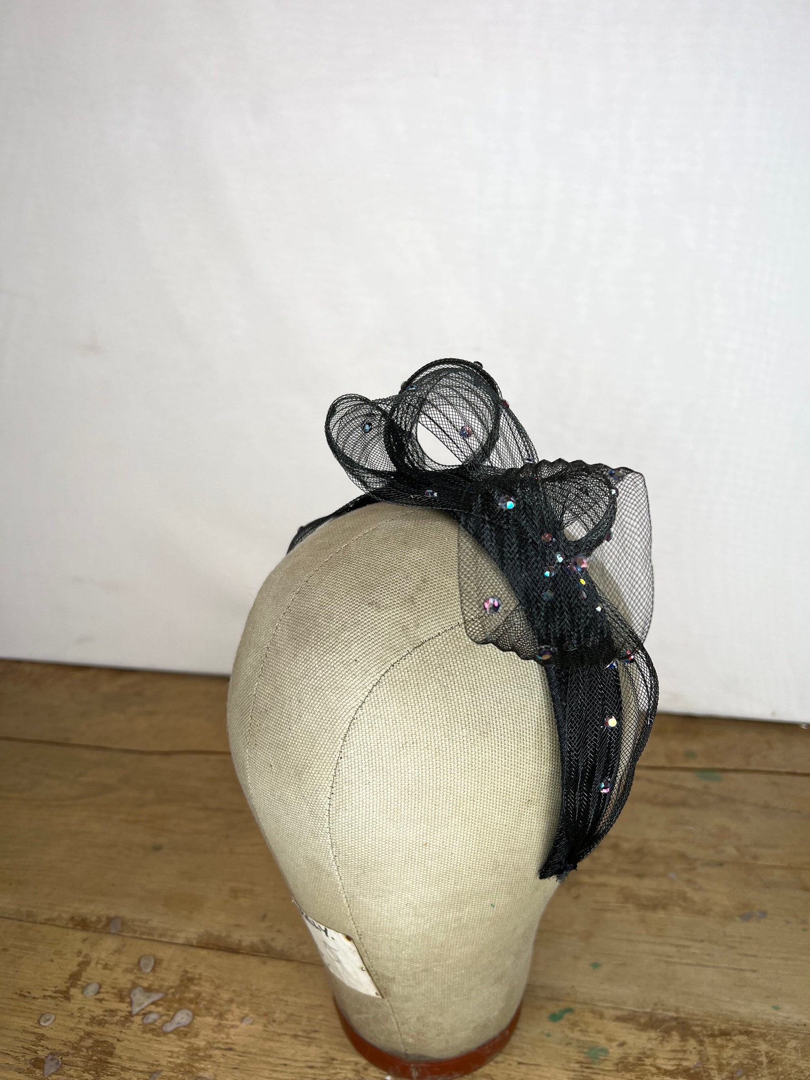 Black Headband With Crin Twists and Black Swarovski AB Crystals - Etsy