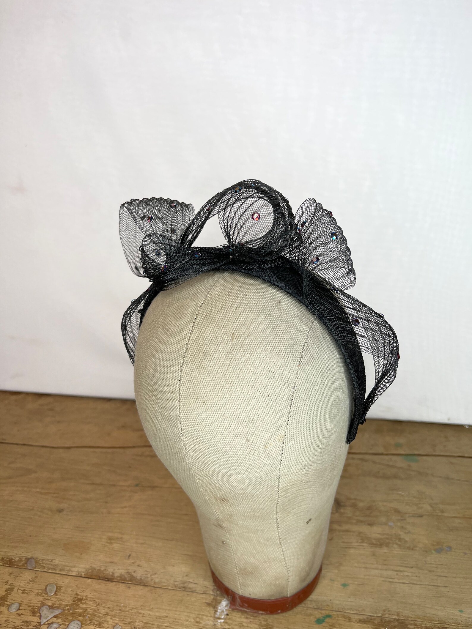 Black Headband With Crin Twists and Black Swarovski AB Crystals - Etsy