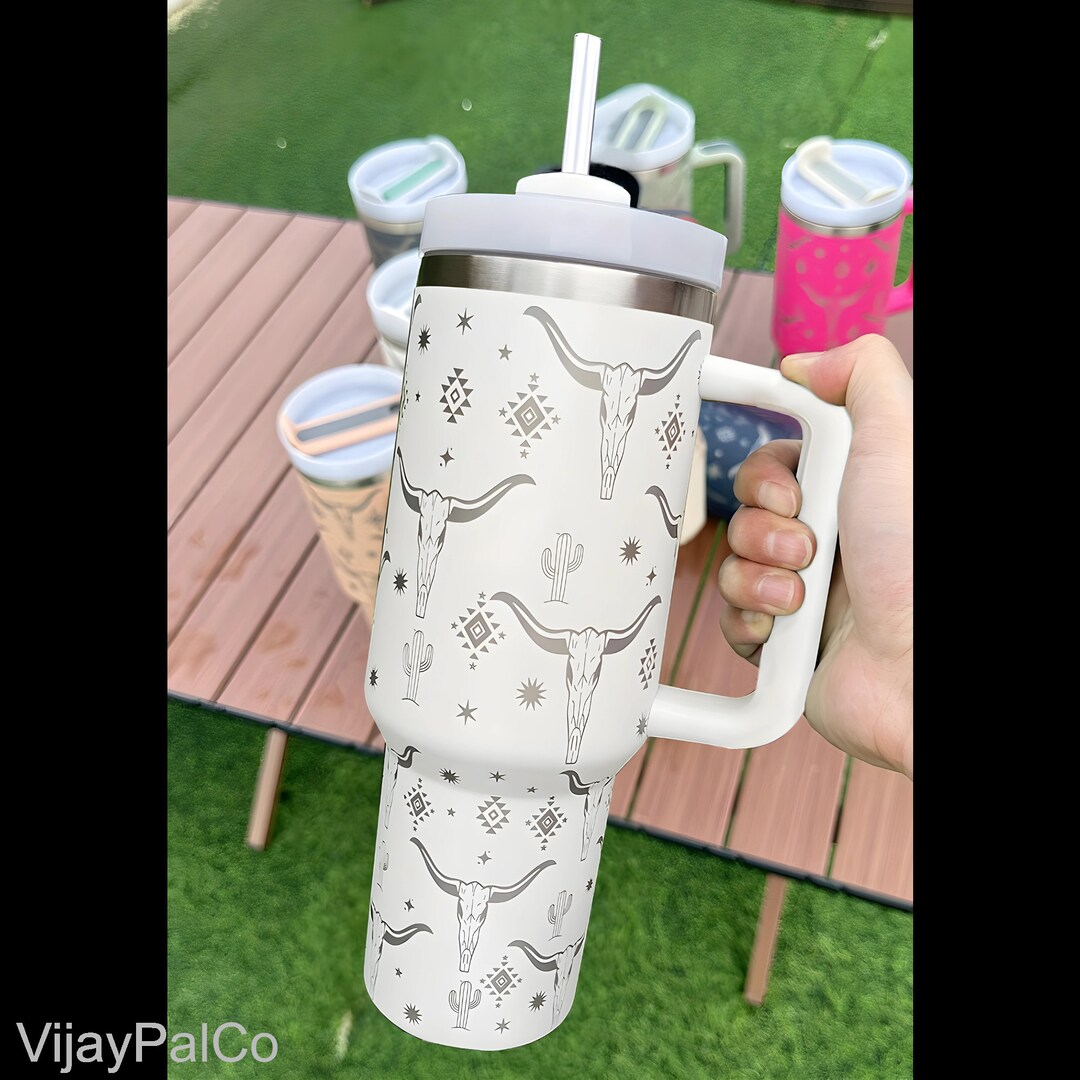 Cowboy Western Stanley Style Quencher 40oz, Stanley Mug, Engraved ...