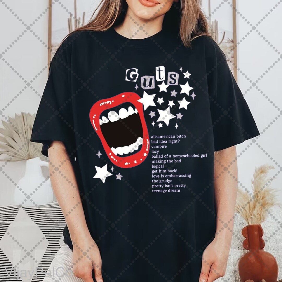 Olivia Rodrigo GUTS Album Tracklist Shirt Olivia Rodrigo Guts - Etsy