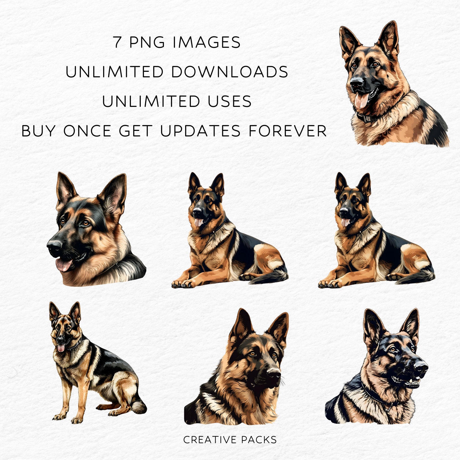 Watercolor German Shepherd Clipart PNG Instant Digital - Etsy