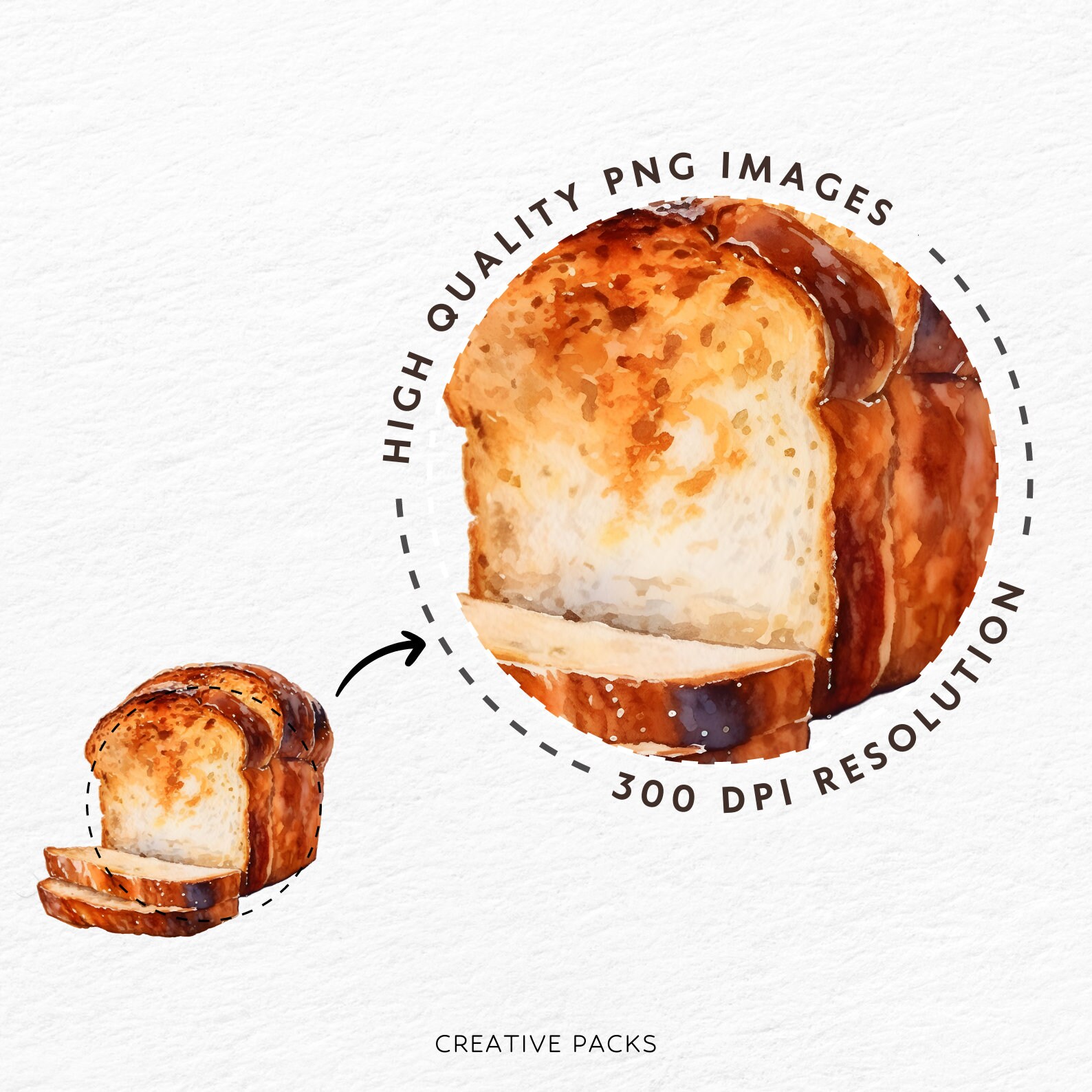 Watercolor Bread Clipart - PNG Instant Download for Commercial Personal ...