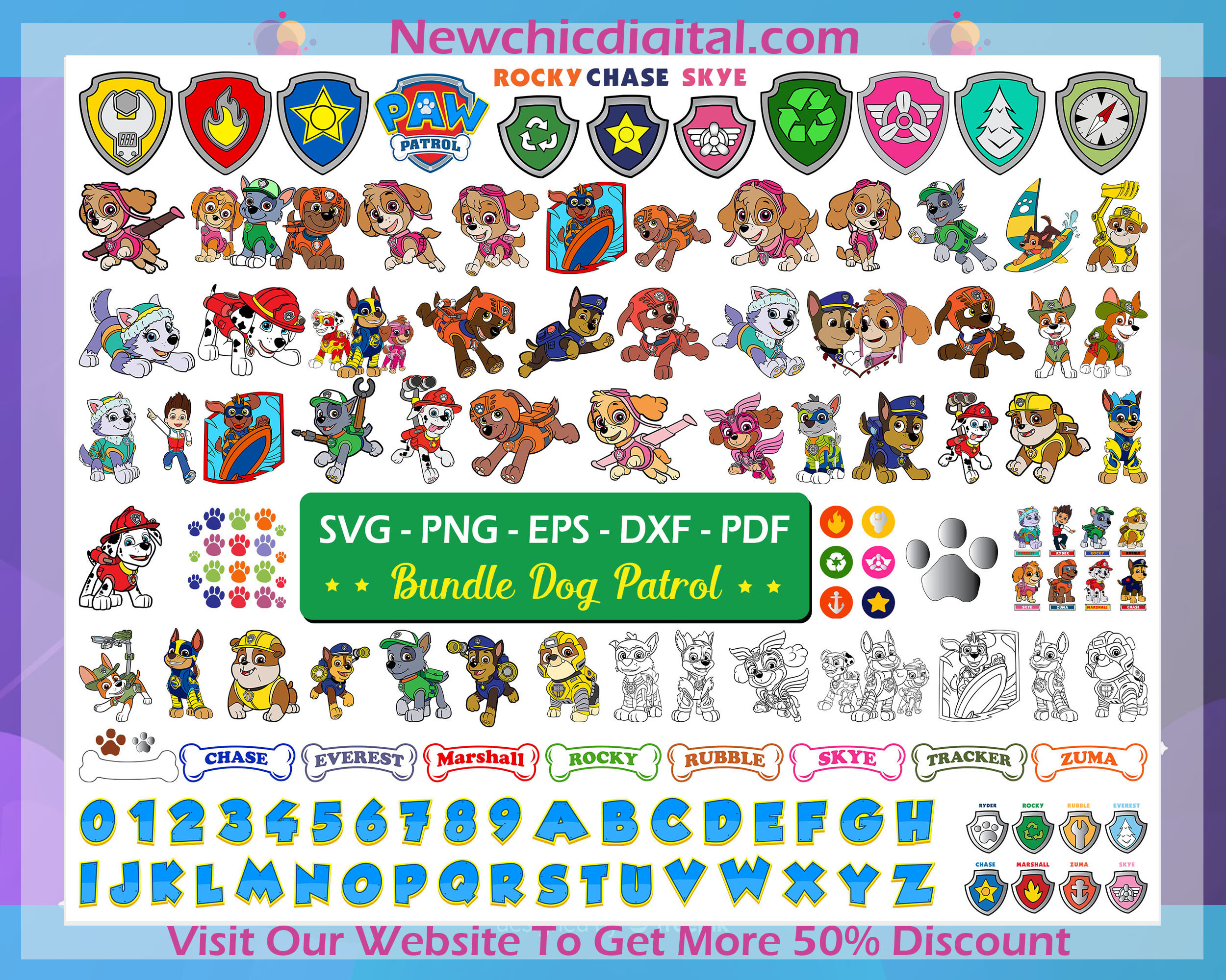 Paw Patrol Svg Paw Patrol Svg Bundle Paw Patrol Png Paw - Etsy