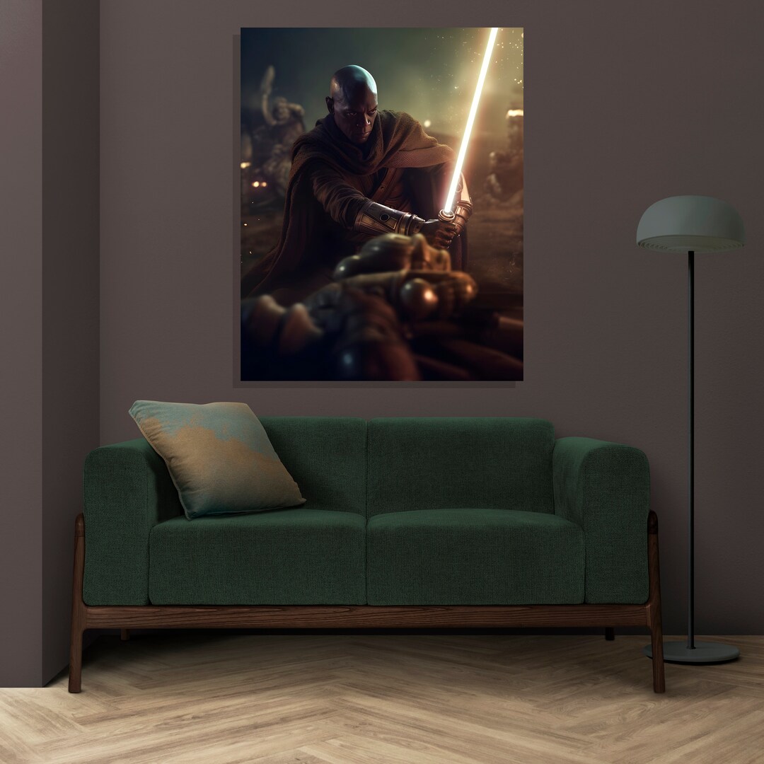 Star Wars Mace Windu AI Generated Art Poster Wallpaper - Etsy