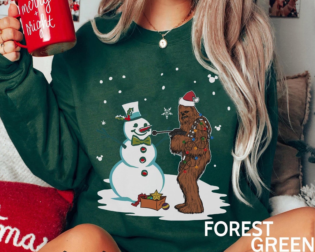 Funny Chewie Santa Hat With Snowman Shirt Star Wars Chewbacca - Etsy