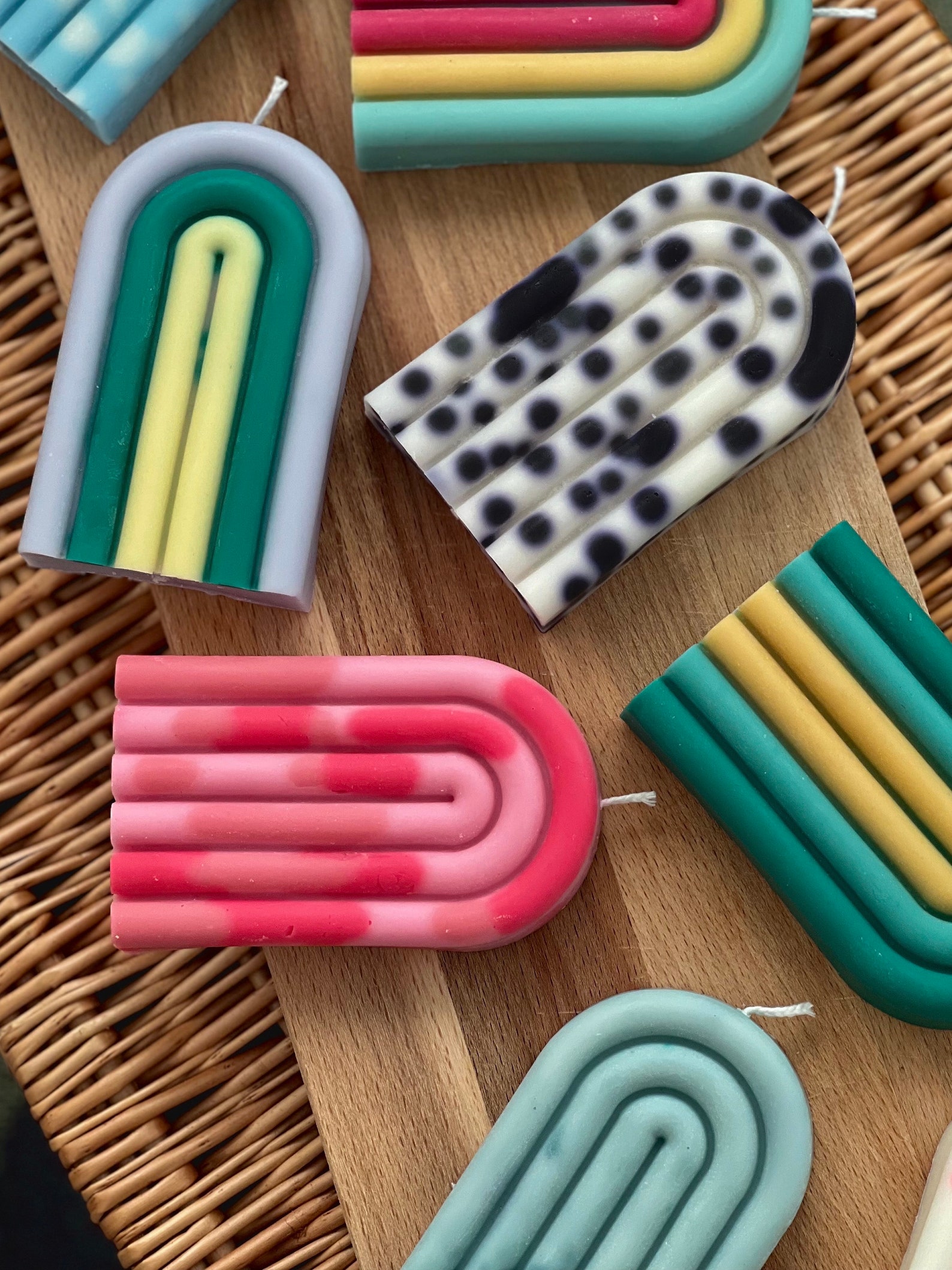 Funky Rainbow Candles | Soy Wax Candles | Home Decor | Shaped Candle ...