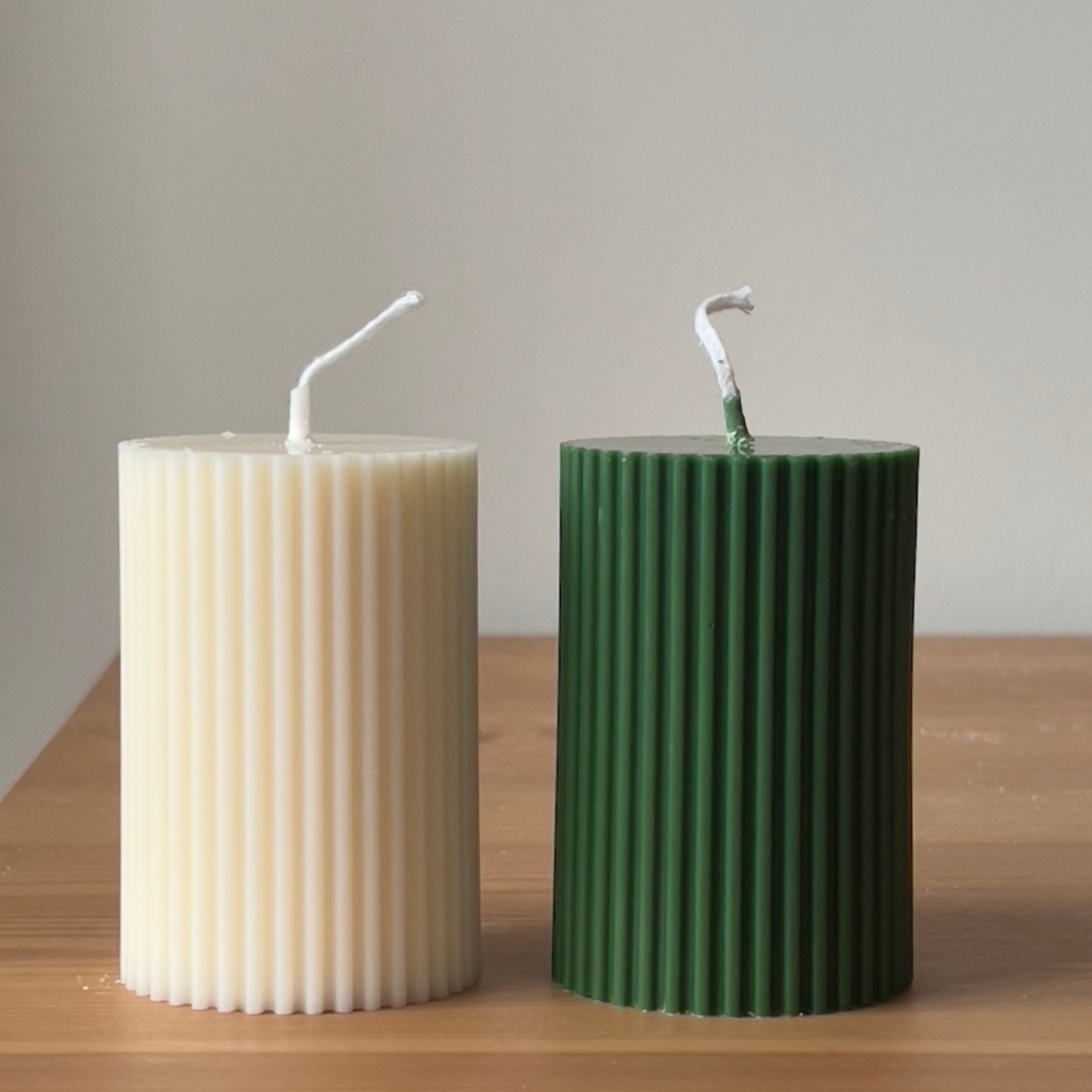 Ribbed Pillar Candle, Thick Column Candle Set, Decorative Pillar ...