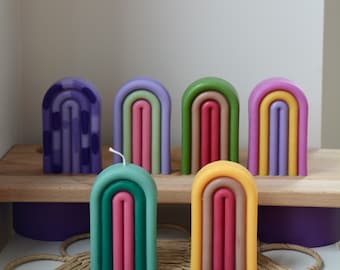 Funky Rainbow Candles Soy Wax Candles Home Decor Shaped Candle Handmade ...