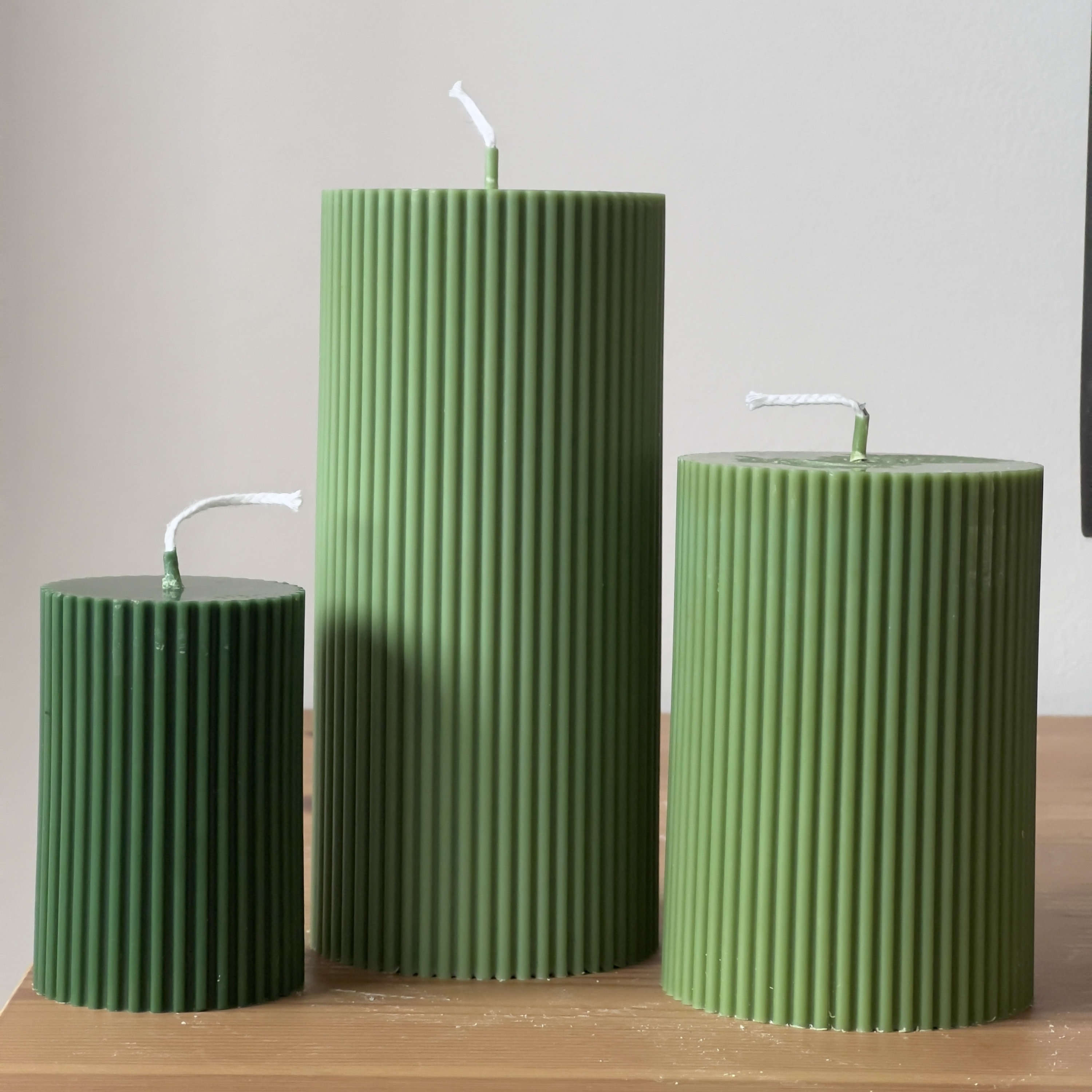 Ribbed Pillar Candle, Thick Column Candle Set, Decorative Pillar ...