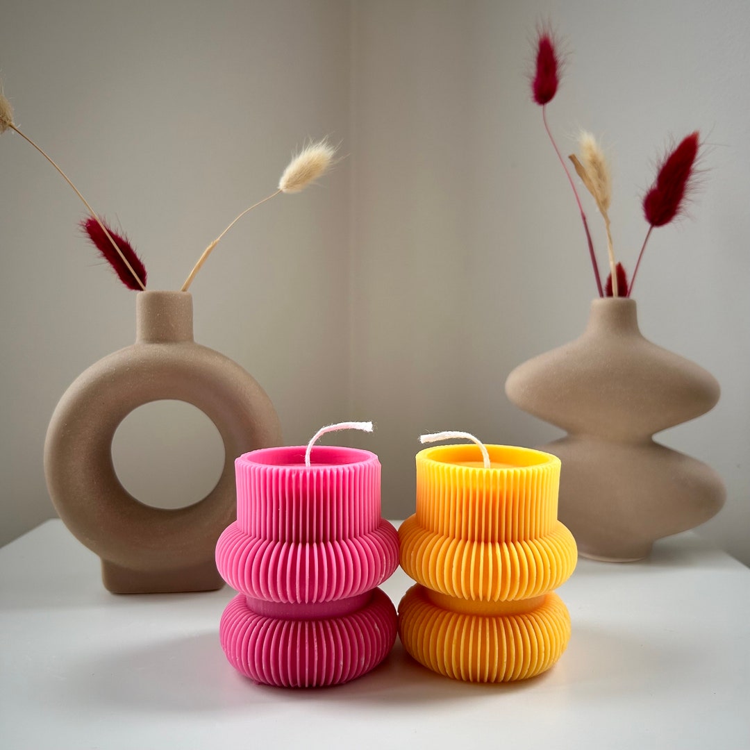 Column Pillar Candles Decorative Modern Geometric Funky Figure Candle ...