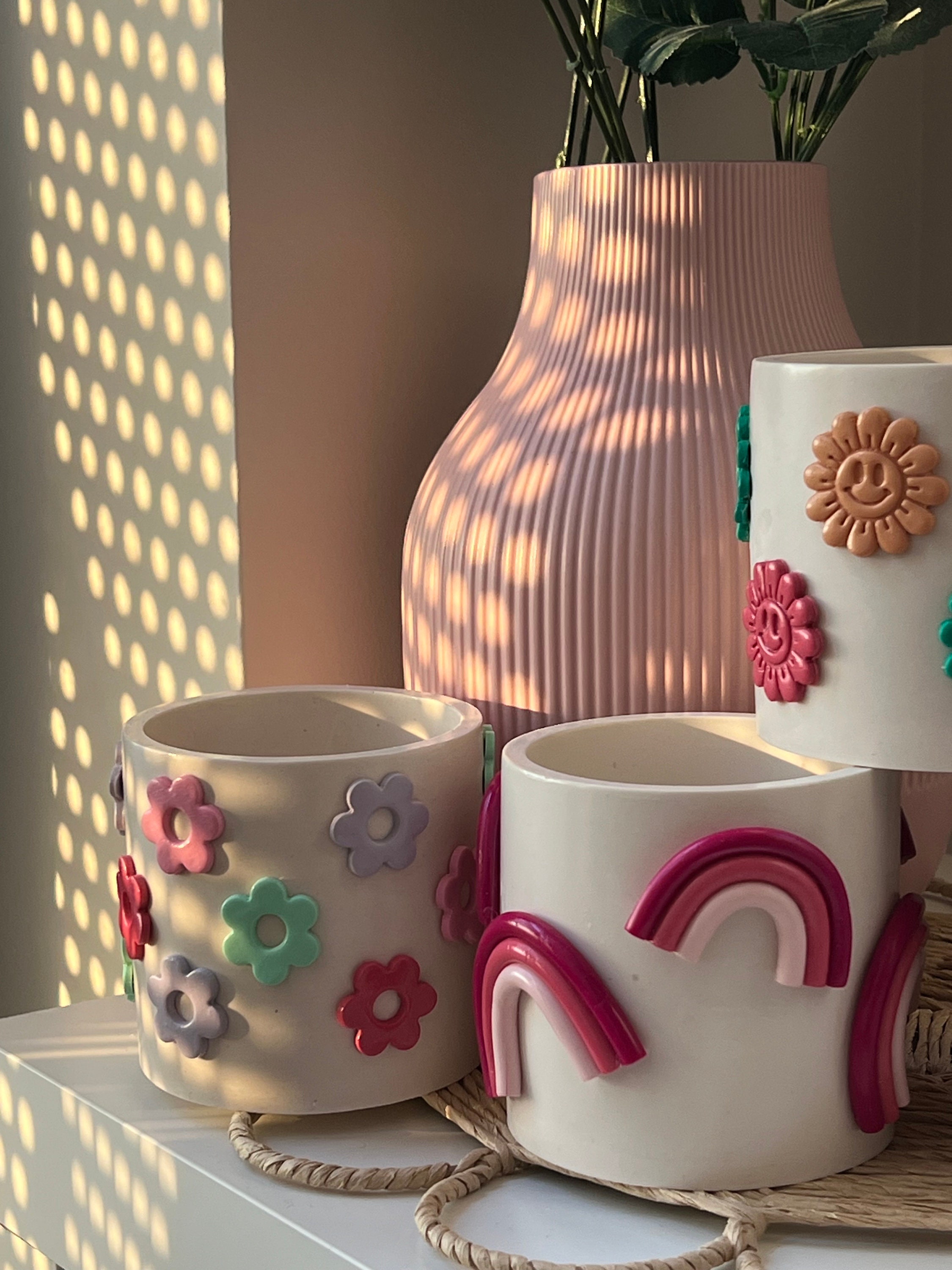 Colourful Funky Candle Containers | Rainbow Candle | Flower Candle ...