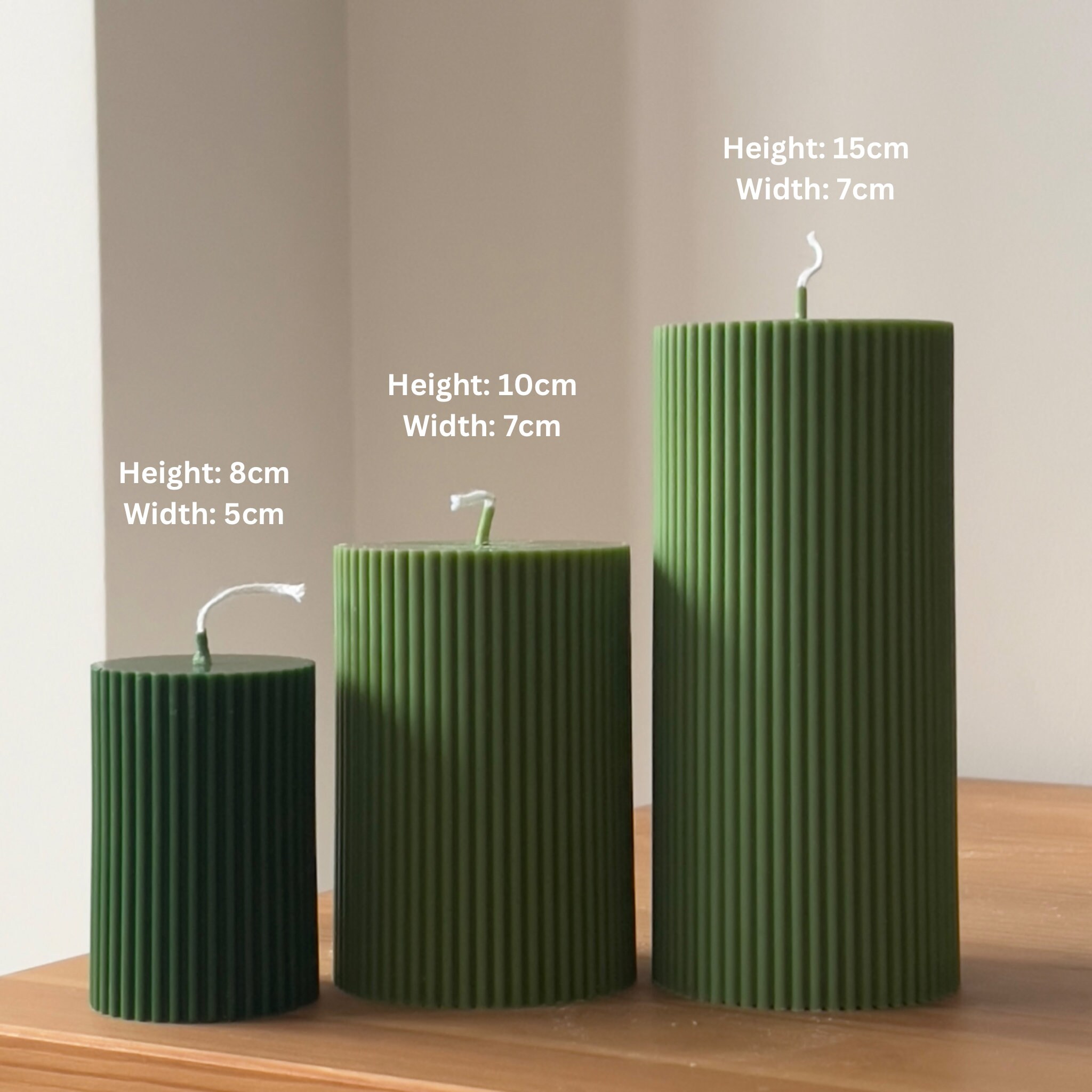 Ribbed Pillar Candle, Thick Column Candle Set, Decorative Pillar ...