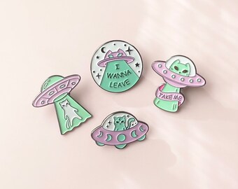 Alien Cat Hard Enamel Pin - Etsy