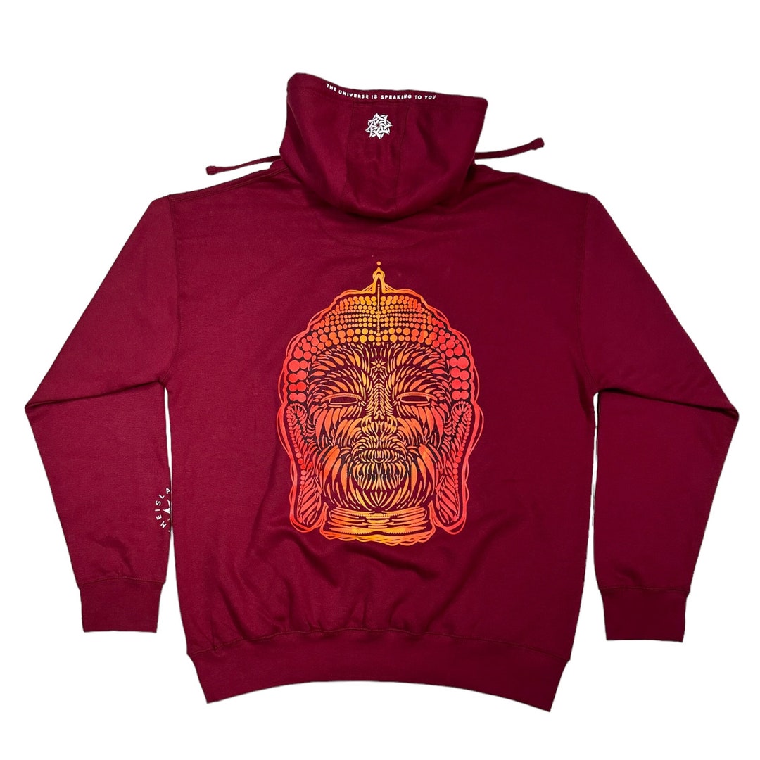Buddha Hoodie Hand Printed by Artist - Etsy