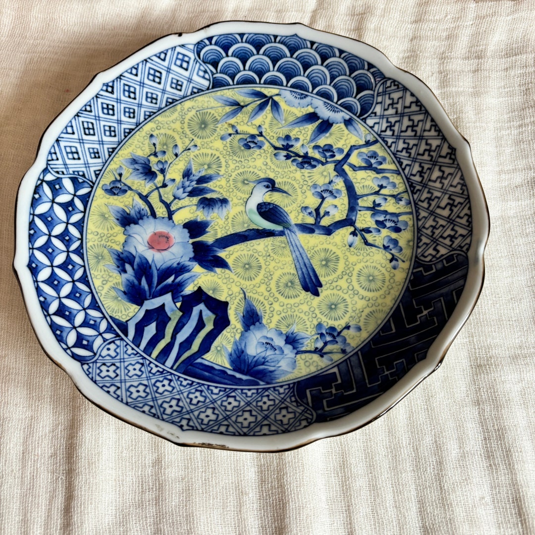 Vintage Japanese Arita Porcelain Plate With Bird & Floral Design - Etsy UK