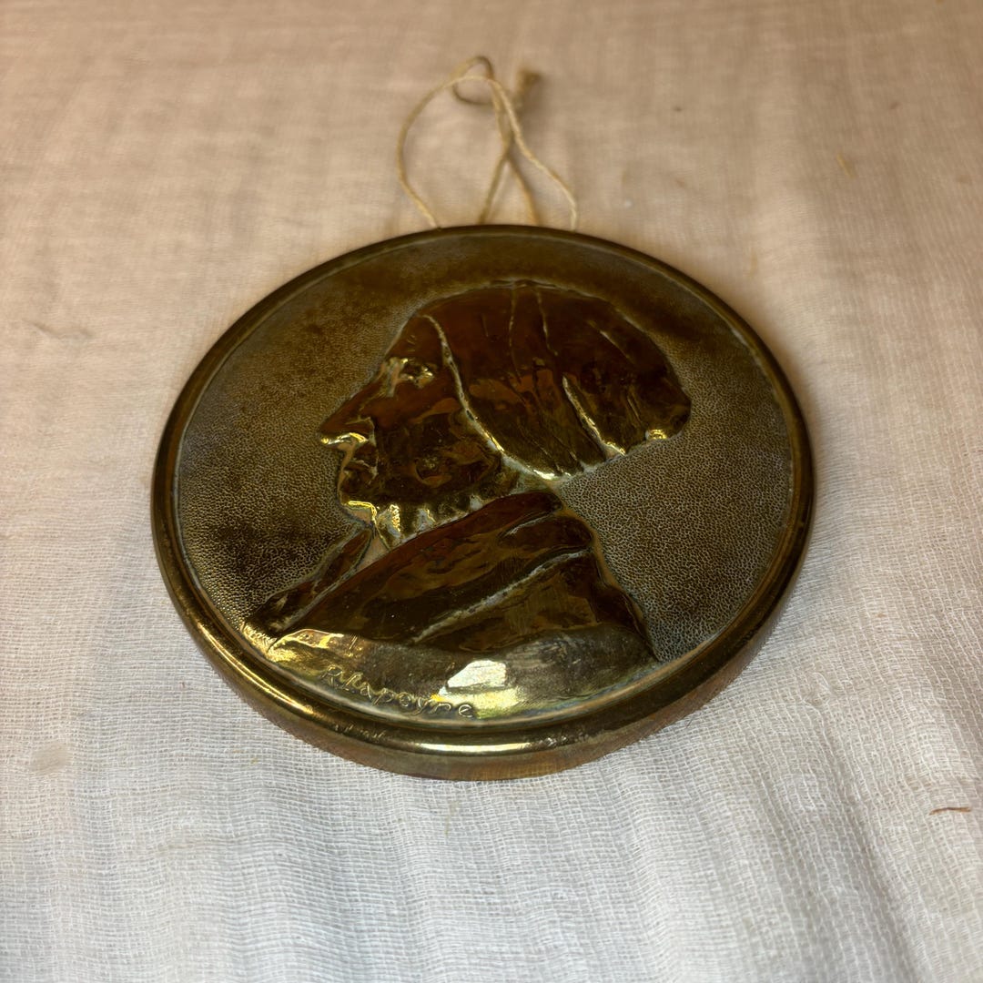 Vintage Bronze Wall Plaque - Profile Portrait Relief - Etsy