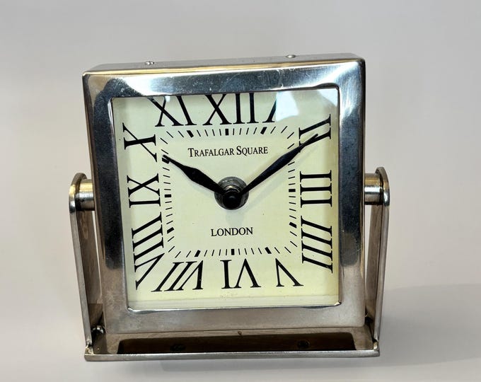 Trafalgar Square London Desk Clock, Tilting Silver Quartz - Etsy