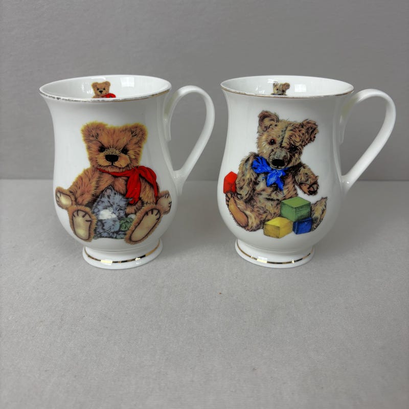 Bone China Teddy Mugs - Etsy UK