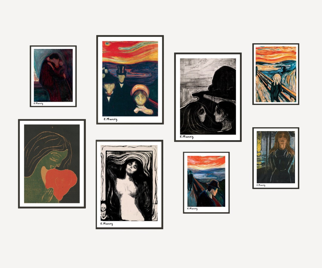 Edvard Munch Set of 8 Gallery Wall Art Set Digital Download, Exhibition ...