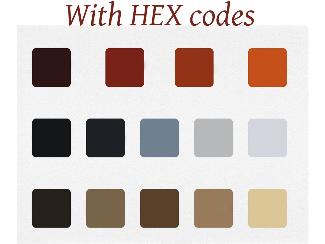 Home Decor Colour Palette | With HEX Codes | ACO File for Photoshop - Etsy