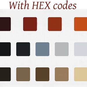 Home Decor Colour Palette | With HEX Codes | ACO File for Photoshop - Etsy