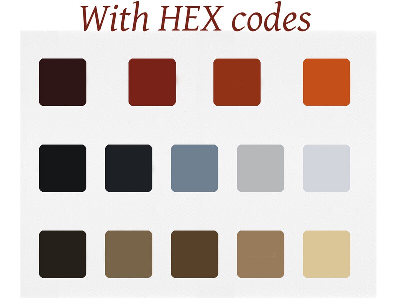 Home Decor Colour Palette With HEX Codes ACO File for Photoshop - Etsy