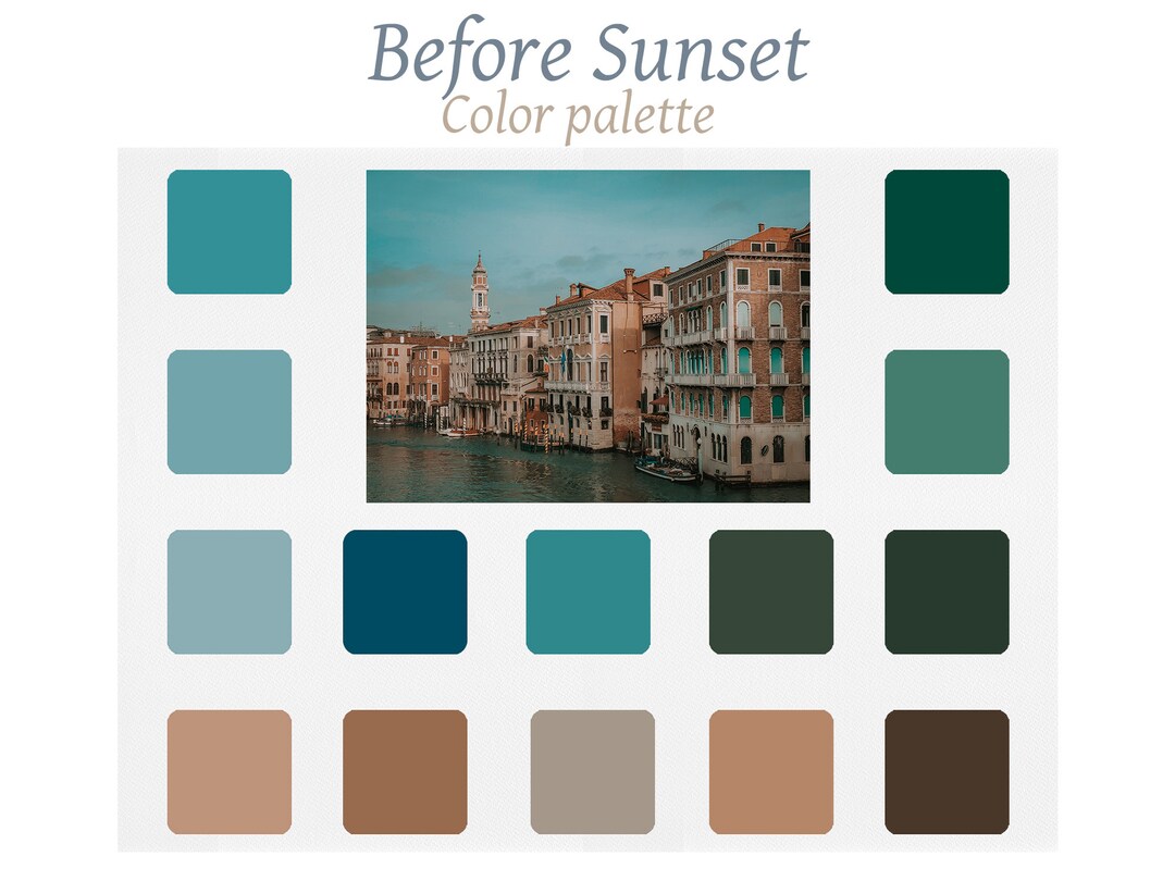 Before Sunset Colour Palette | With HEX Codes | ACO File for Photoshop ...