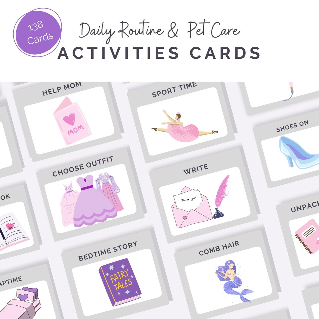 Daily Routine Cards, Charts, Colourful Illustrations, Kids' Daily ...