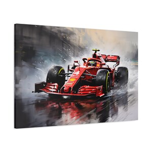 Ferrari F1 Canvas Print, Wall Art, Illustration, Gift, Charles Leclerc ...
