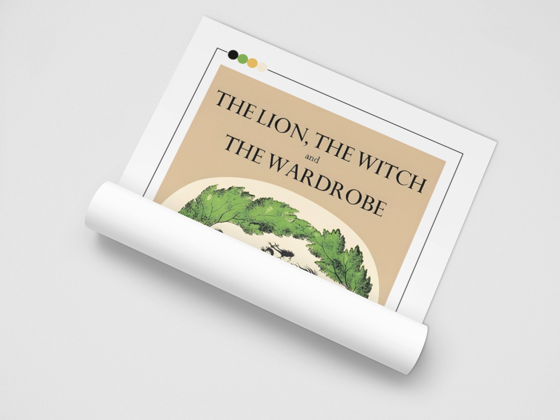 The Lion, the Witch and the Wardrobe Book Cover Art Print Narnia ...