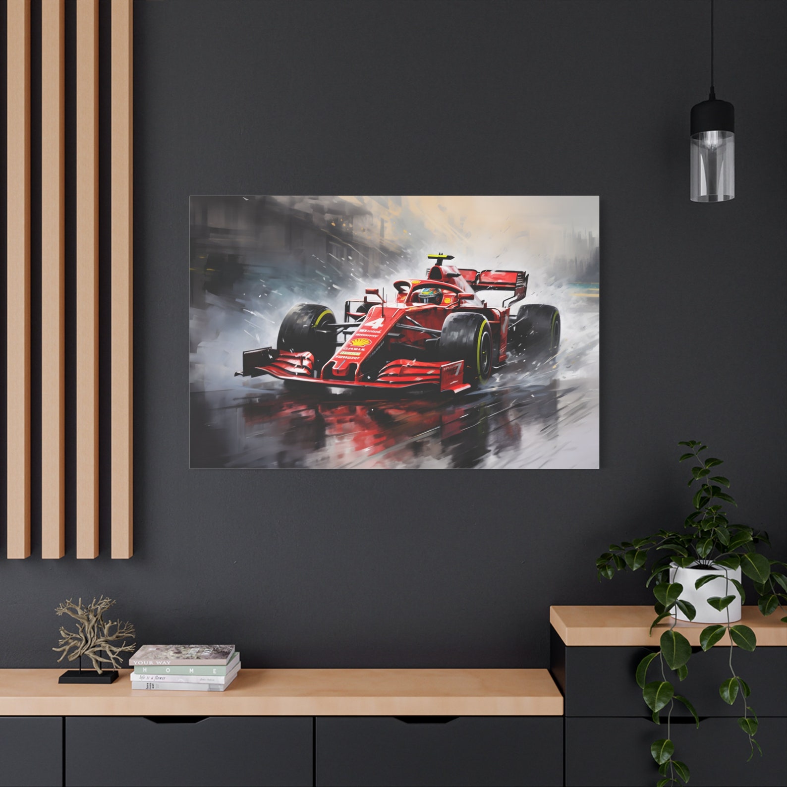 Ferrari F1 Canvas Print, Wall Art, Illustration, Gift, Charles Leclerc ...