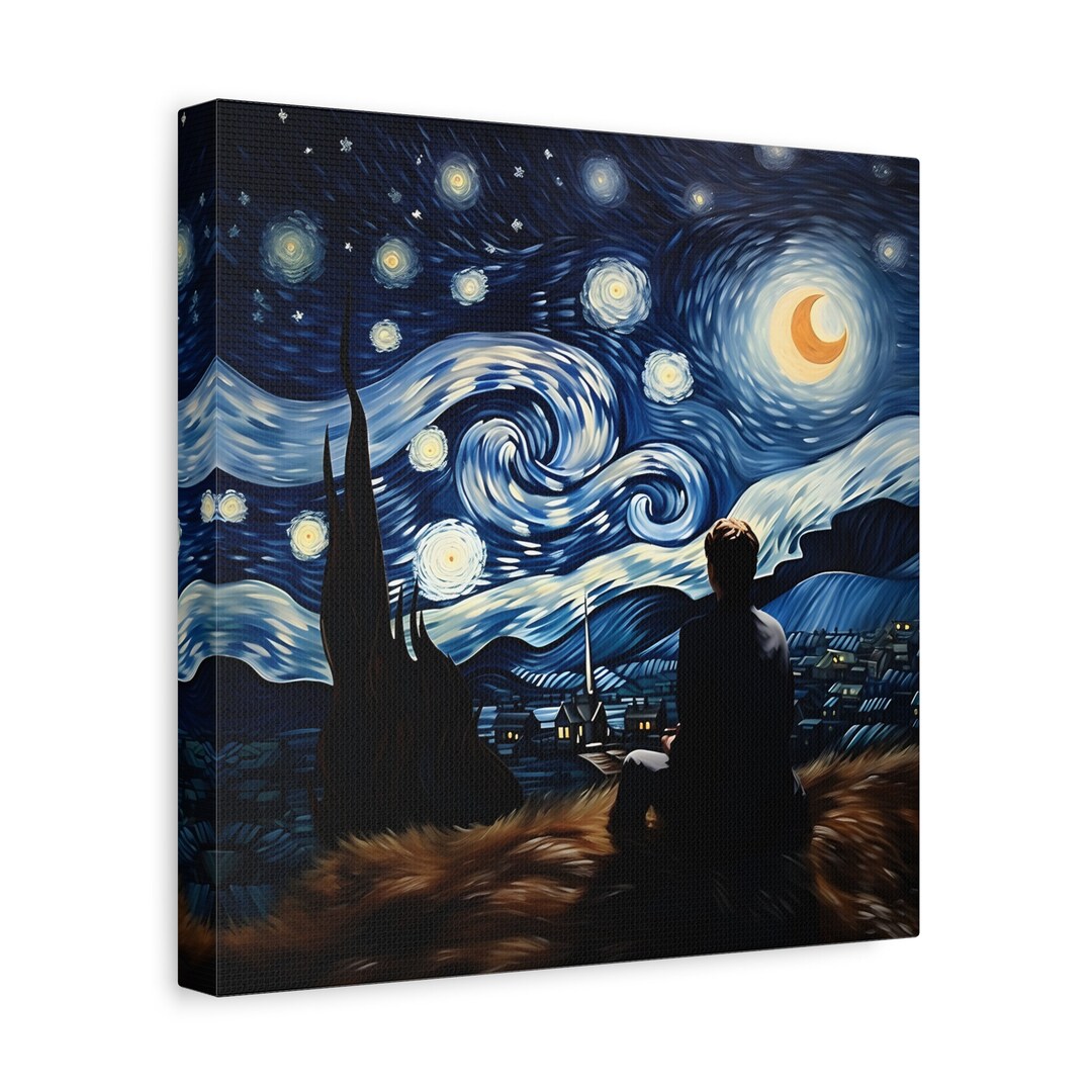 The Starry Night by Vincent Van Gogh Canvas Print One-of-a-kind Wall ...