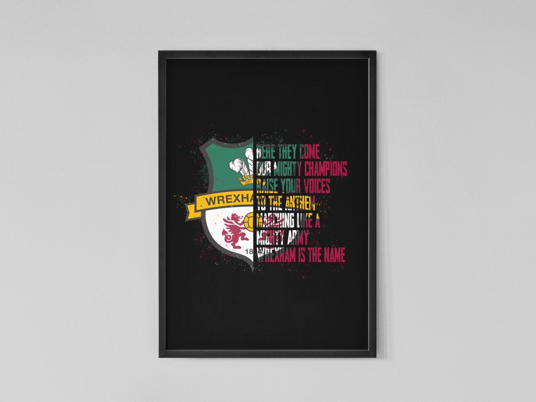 Wrexham FC Emblem and Chant Fine Art Print Poster/wall Art, Football ...